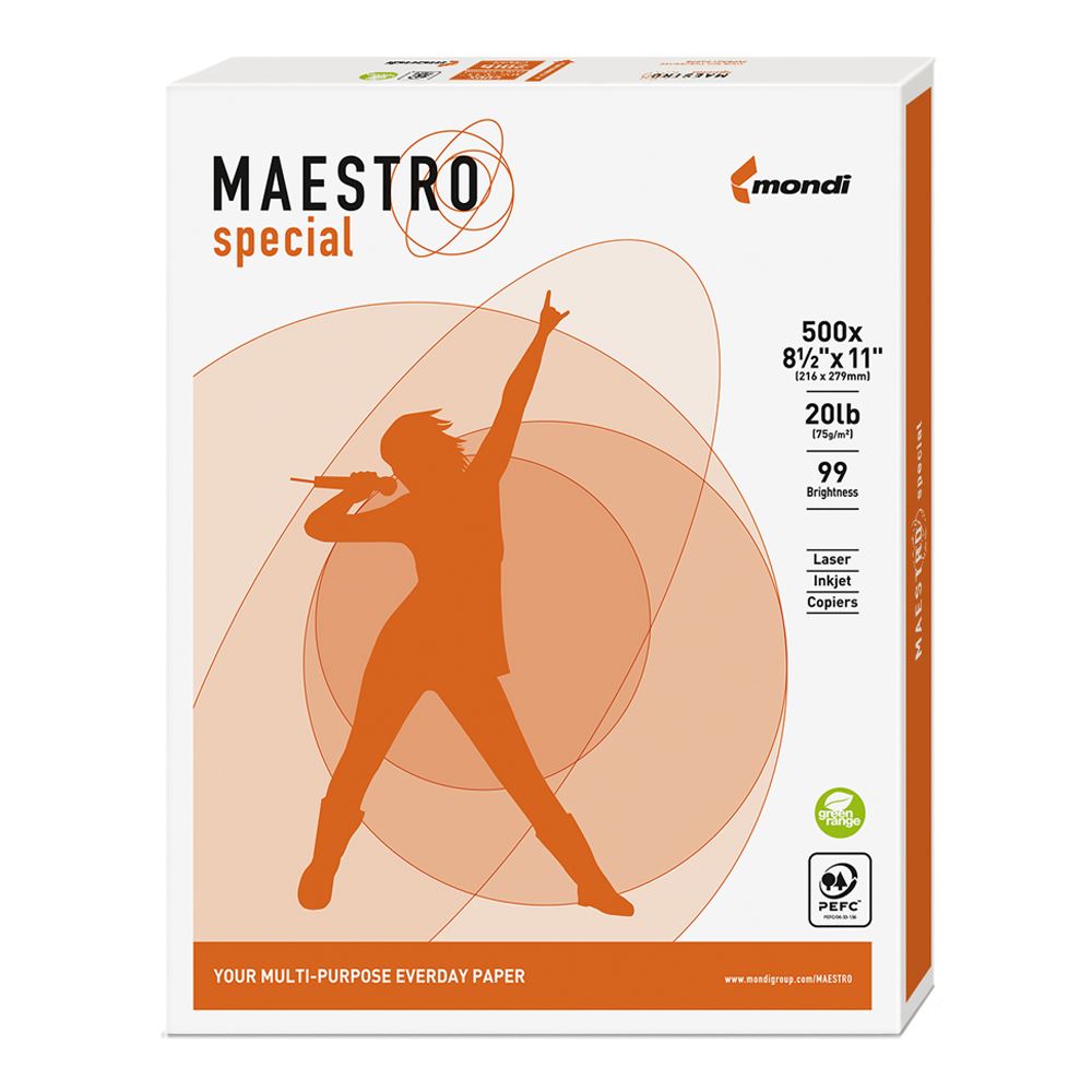 Mondi® Maestro™ White 20 lb. Smooth Copy Paper 8.5x11 in. 5000 Sheets ...