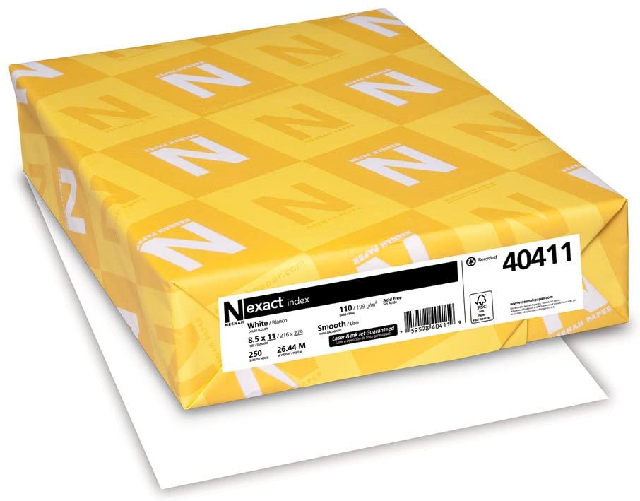 Neenah Paper® Exact Index White Smooth 140 lb. Card Stock 8.5x11 in ...