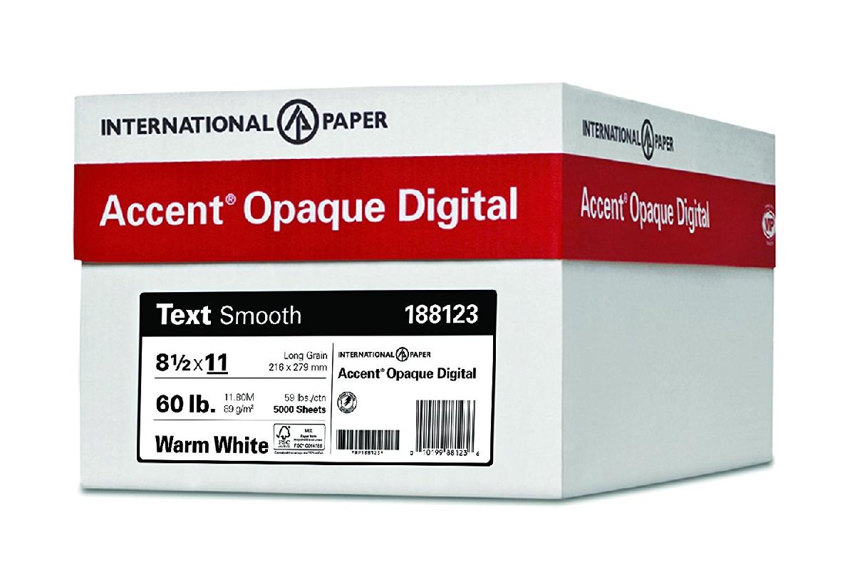 Accent® Opaque Digital White Smooth 100 lb. Cover 8.5x11 in. 200 Sheets ...