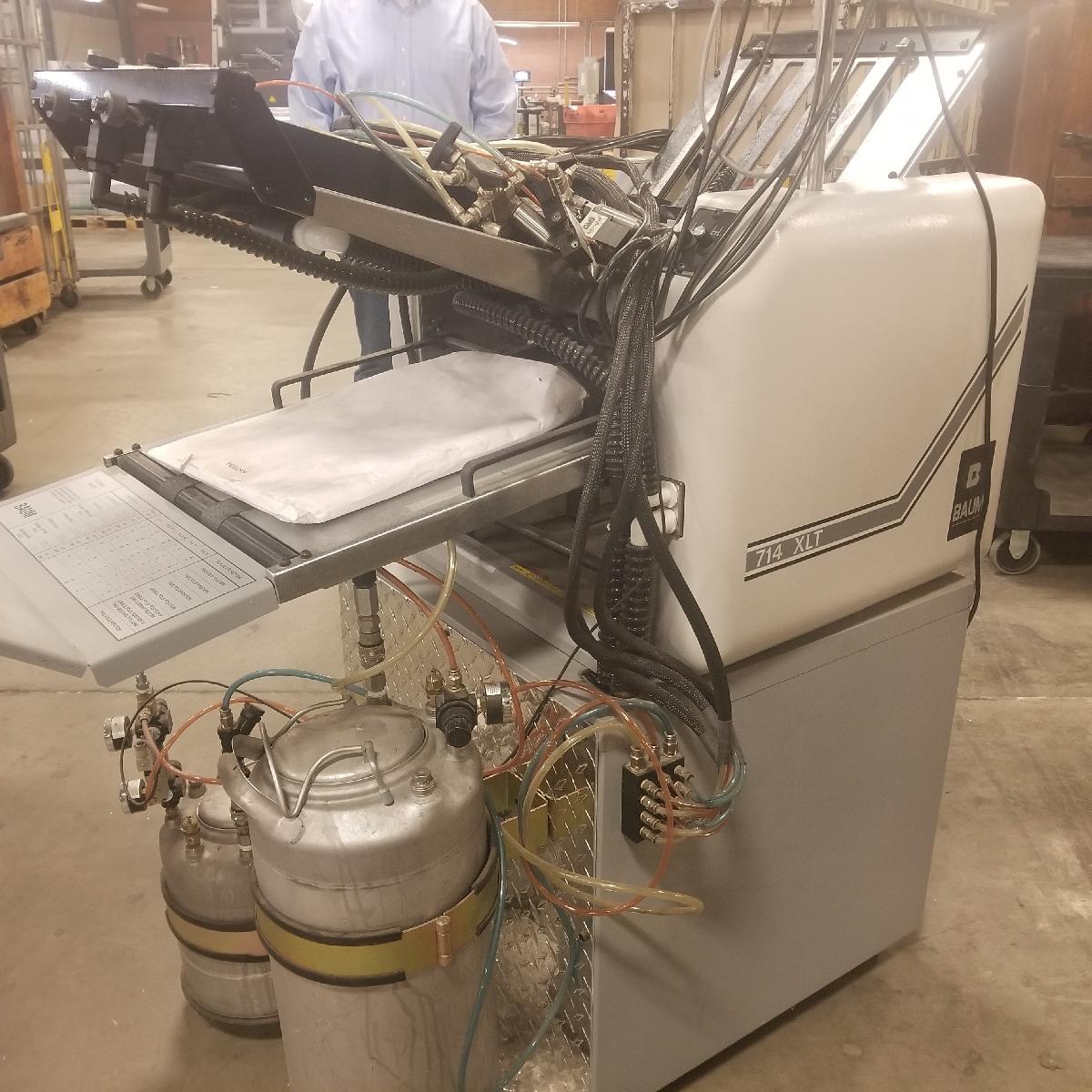 BAUM 714XLT Ultrafold Microgluer Air-Vacuum Feed Folder and GMS Gluing ...