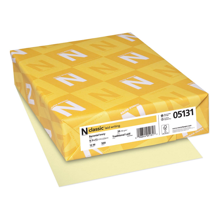 Neenah Paper® Classic Laid Baronial Ivory 24 lb. Writing 8.5x11 in. 500 ...
